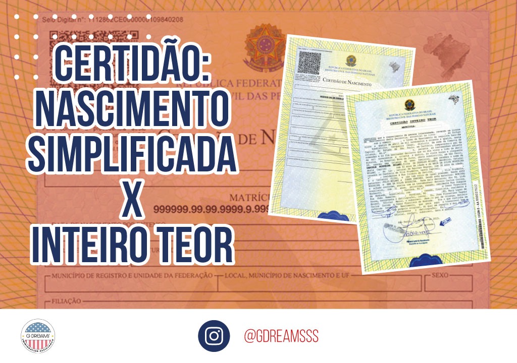 Certidão de Nascimento Simplificada X Inteiro Teor | G-Dreams